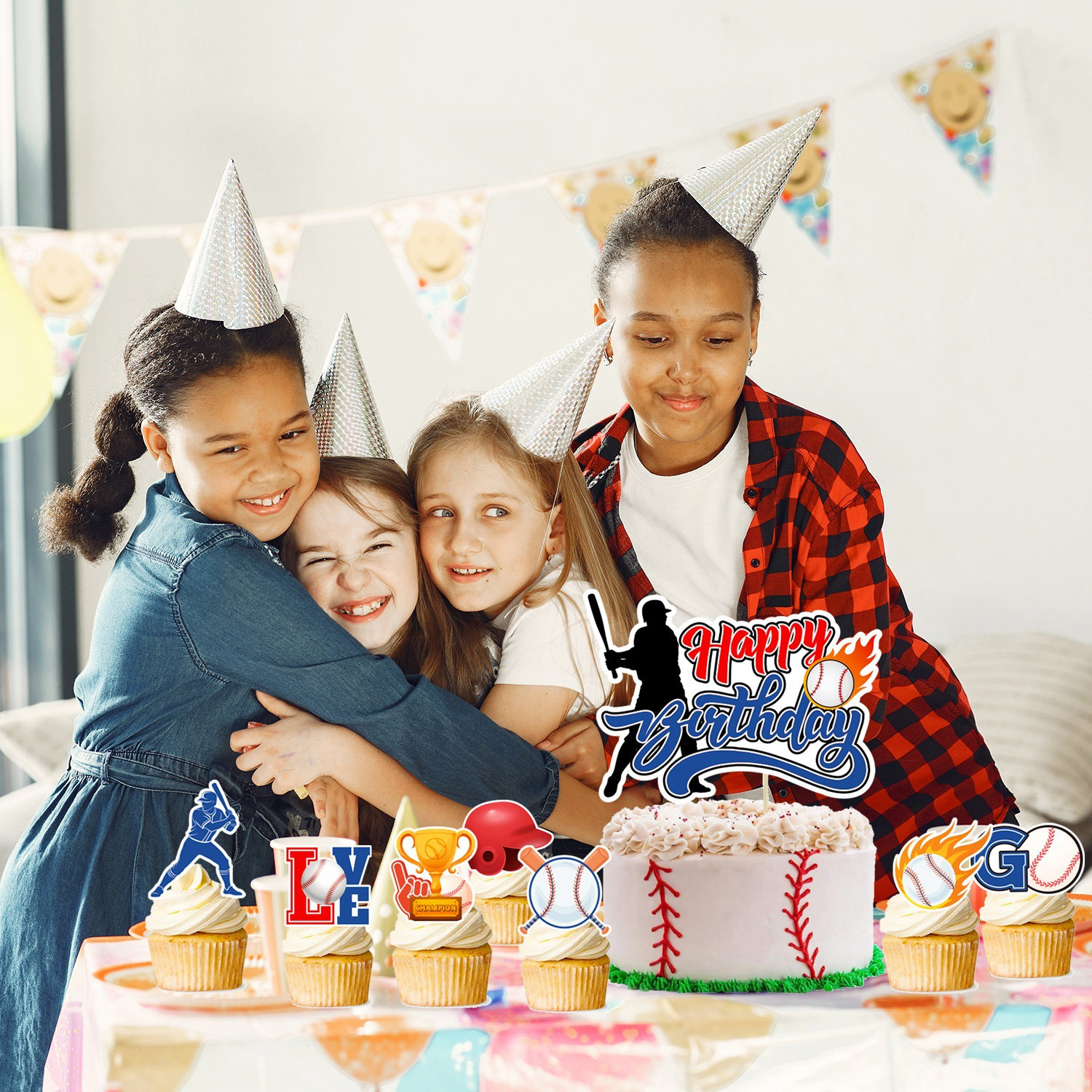 The Party Aisle™ Baseball Cake Topper, 24 Baseball Cupcake Toppers ...