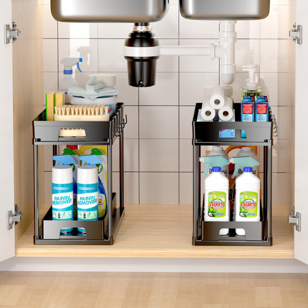 Rebrilliant Under Sink Organizers And Storage, Double Sliding Kitchen ...