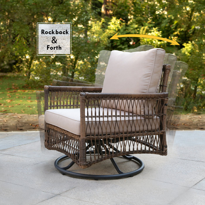 Bayou Breeze Banu Wicker Outdoor Rocker Chair | Wayfair