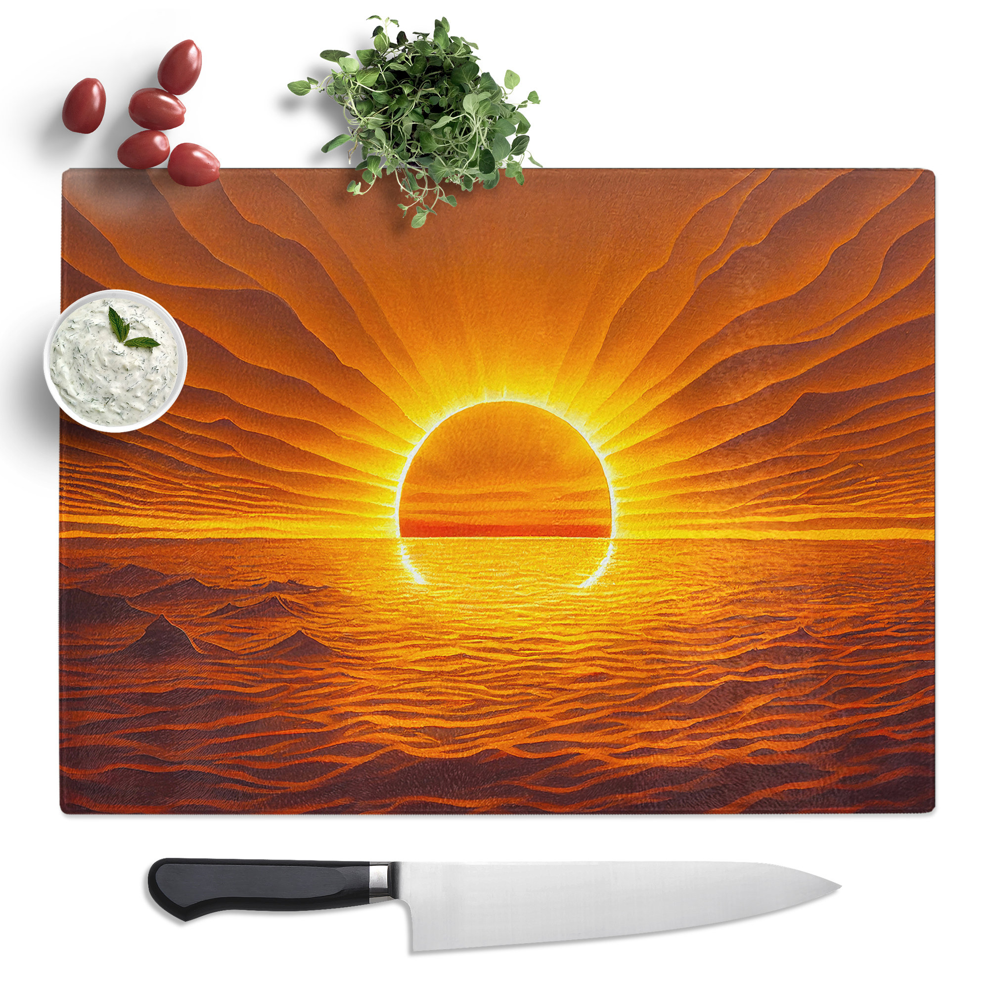 17 Stories The Rising Sunset Vol.5 Abstract Glass Chopping Board ...