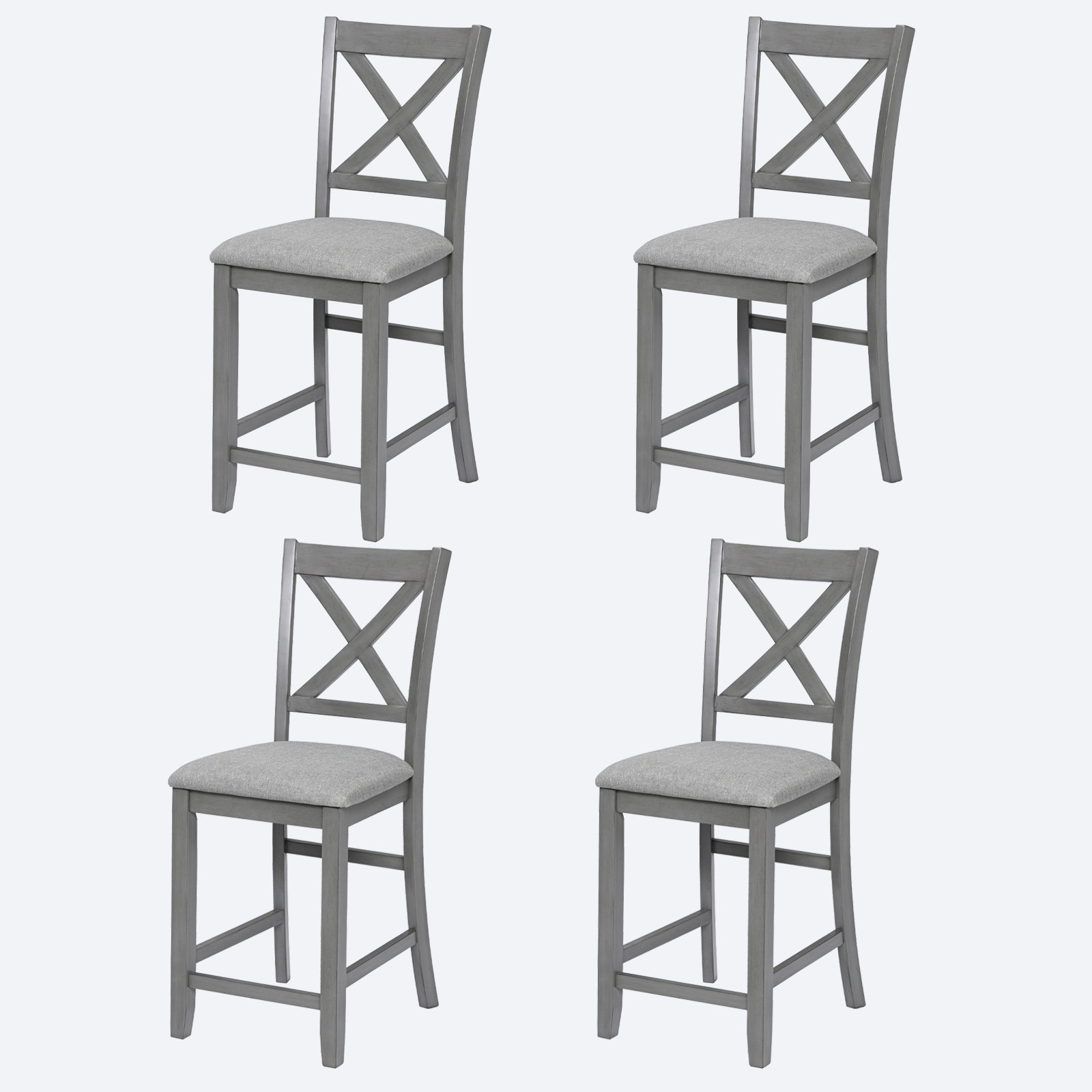 Wildon Home® Counter Height Chairs set for 4, Kitchen Chair with Padded ...