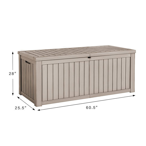 LGHM Outdoor Indoor Large Resin Deck Box Storage Container For Patio ...