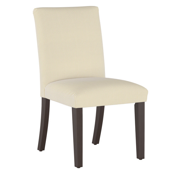 Clary Cotton Upholstered Parsons Chair in Beige/Brown & Reviews | Birch ...