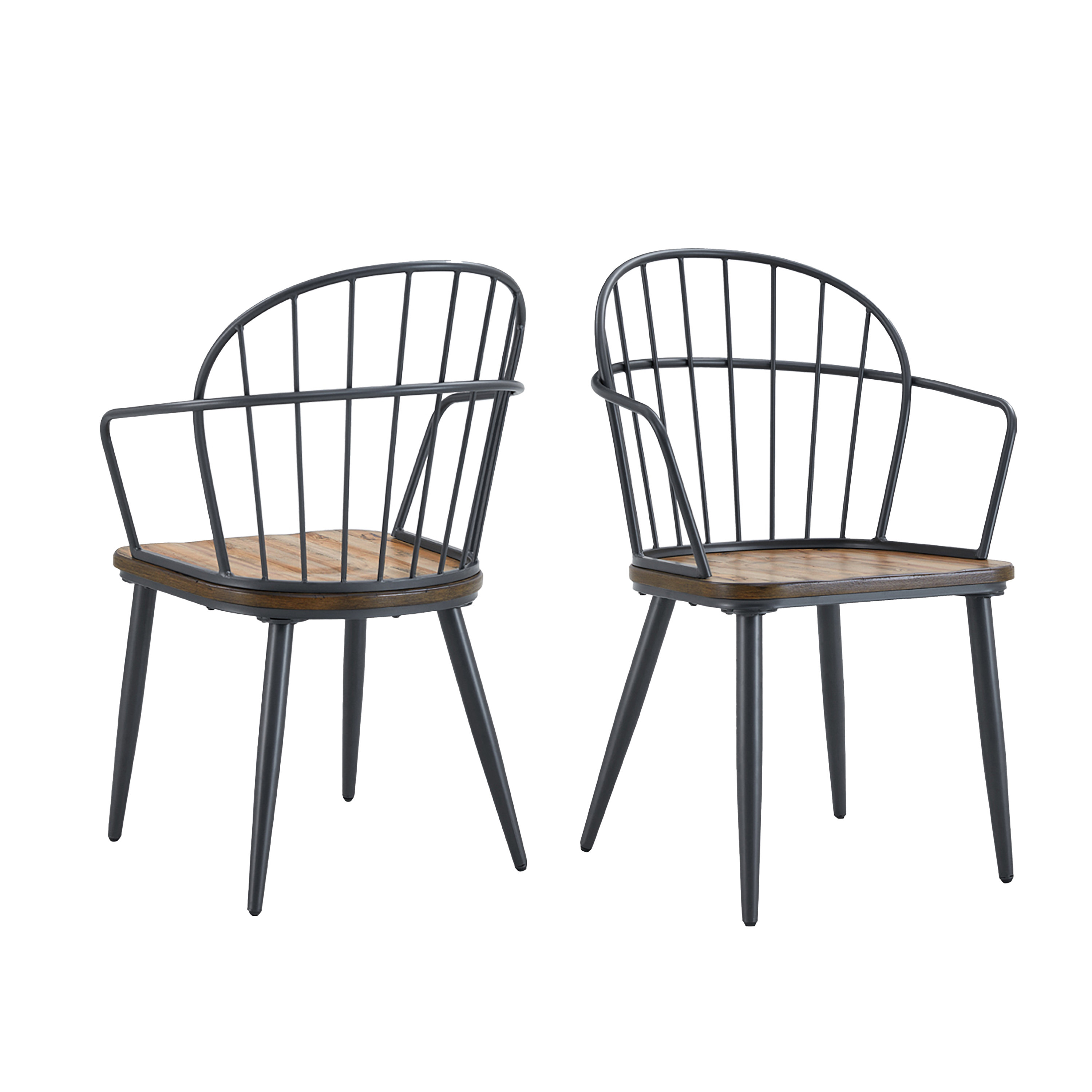 George Oliver Manthey Wood And Metal Dining Chairs | Wayfair