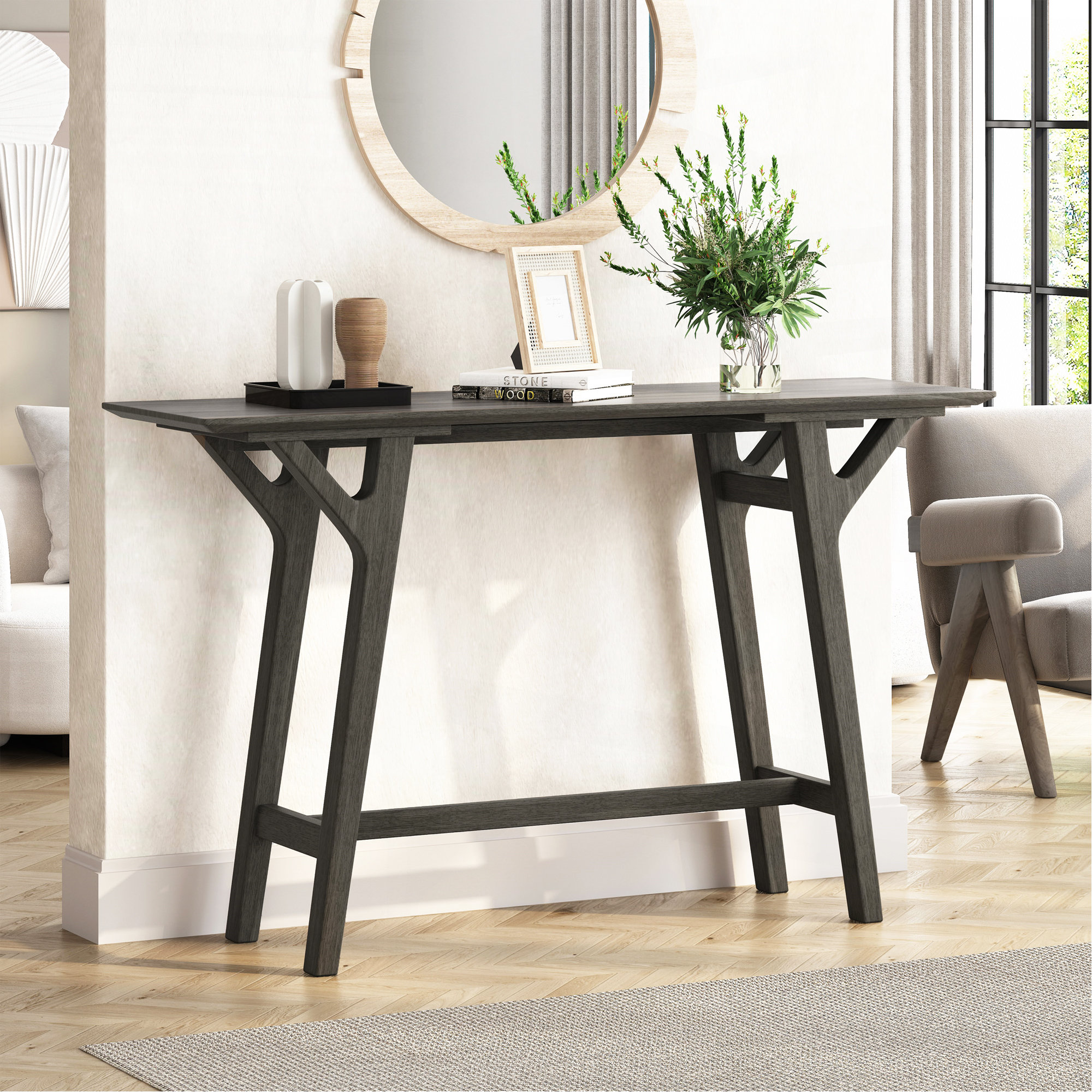 Lark Manor™ CONSOLE TABLE With Mid-Century Modern Design And Retro ...