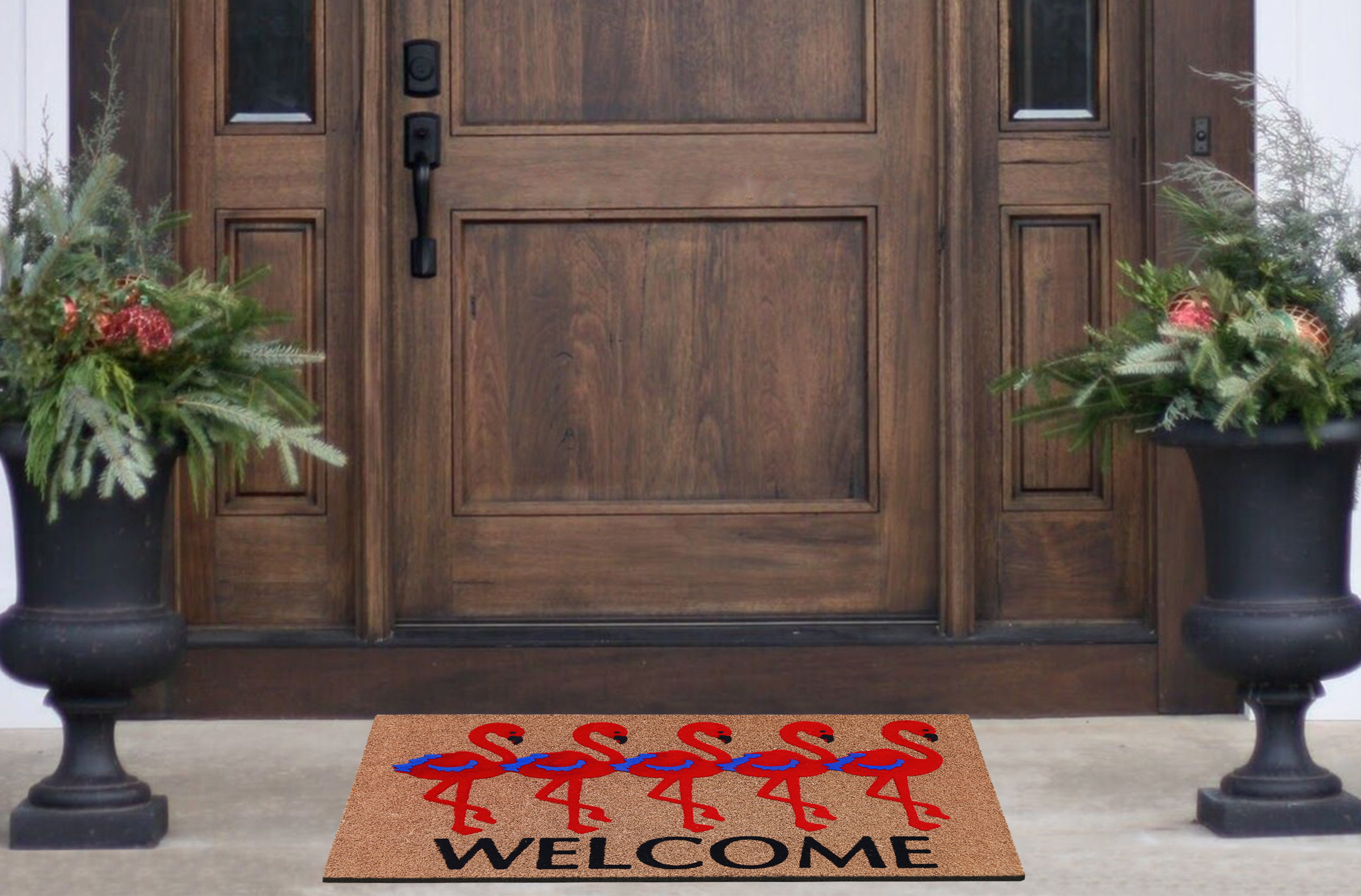 Bayou Breeze Timmothy Natural Coir Entrance Flamingo Door Mats, Non ...