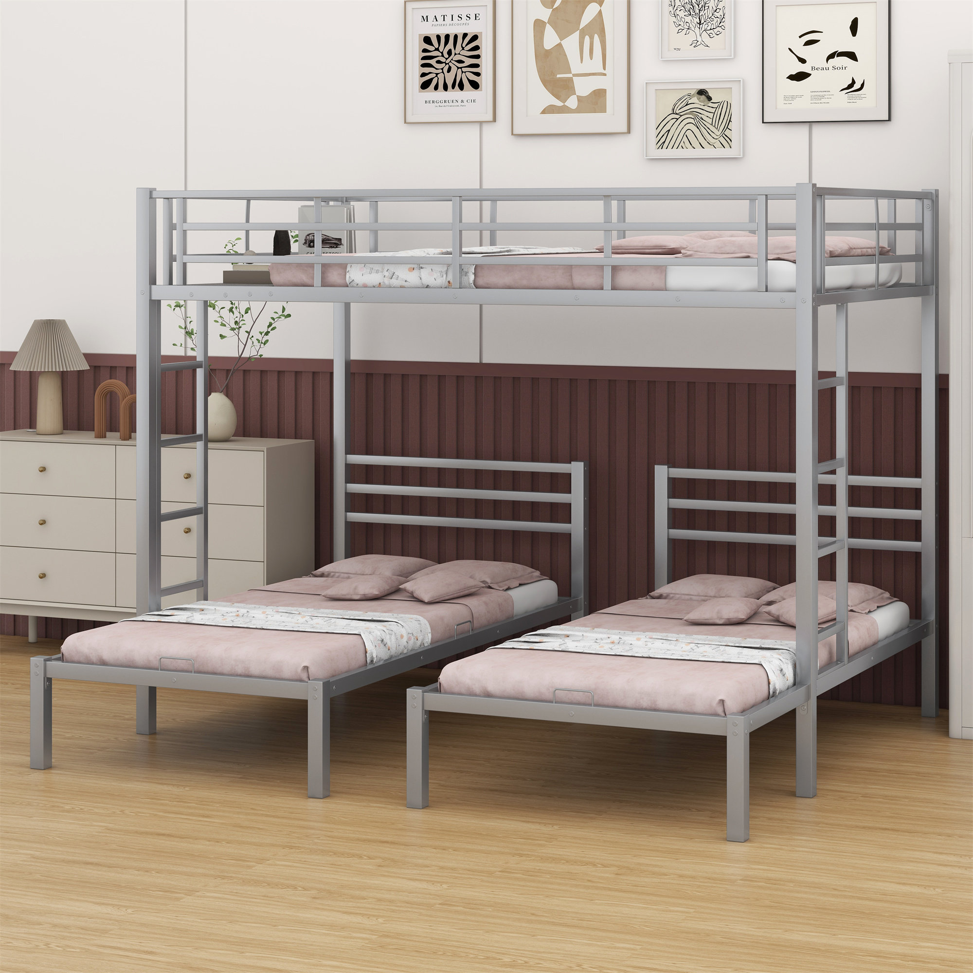 Isabelle & Max™ Bunk Bed With Built-In Shelf | Wayfair