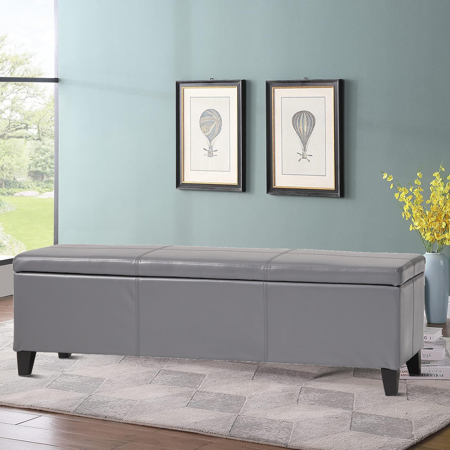 Latitude Run® Modern style bench with storage - Wayfair Canada