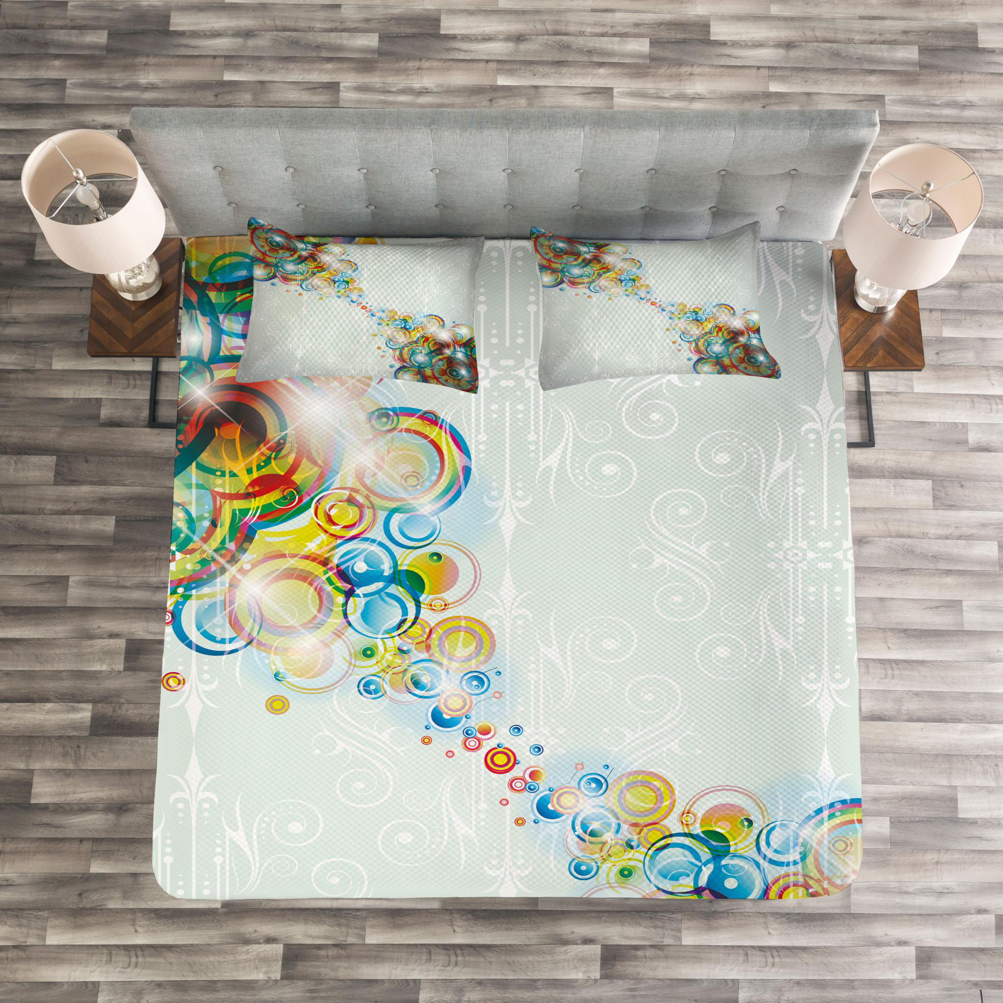 Ambesonne Abstract Gray Microfiber Modern & Contemporary Coverlet ...