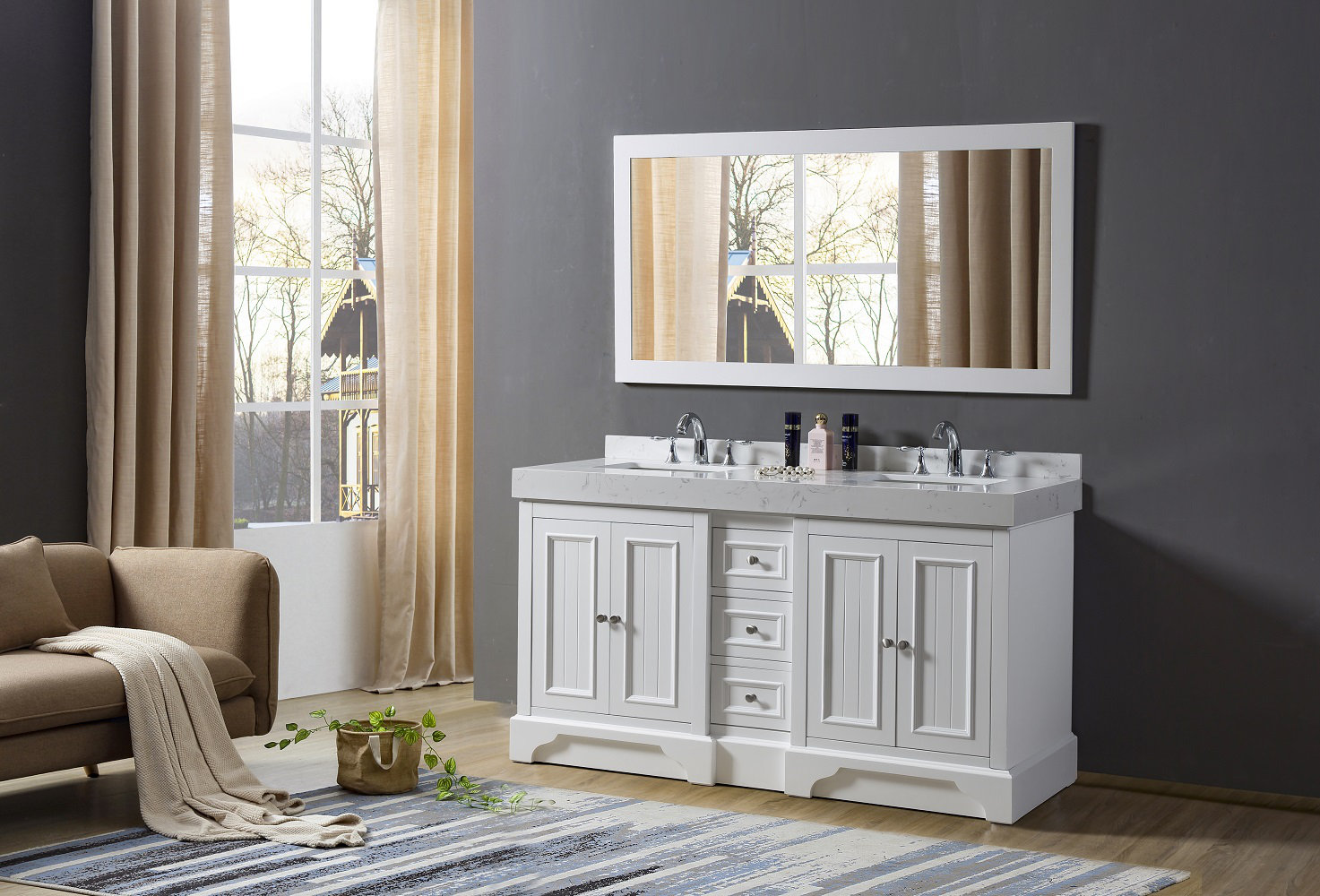 Wildon Home® Eirwen 60" Double Bathroom Vanity Set | Wayfair