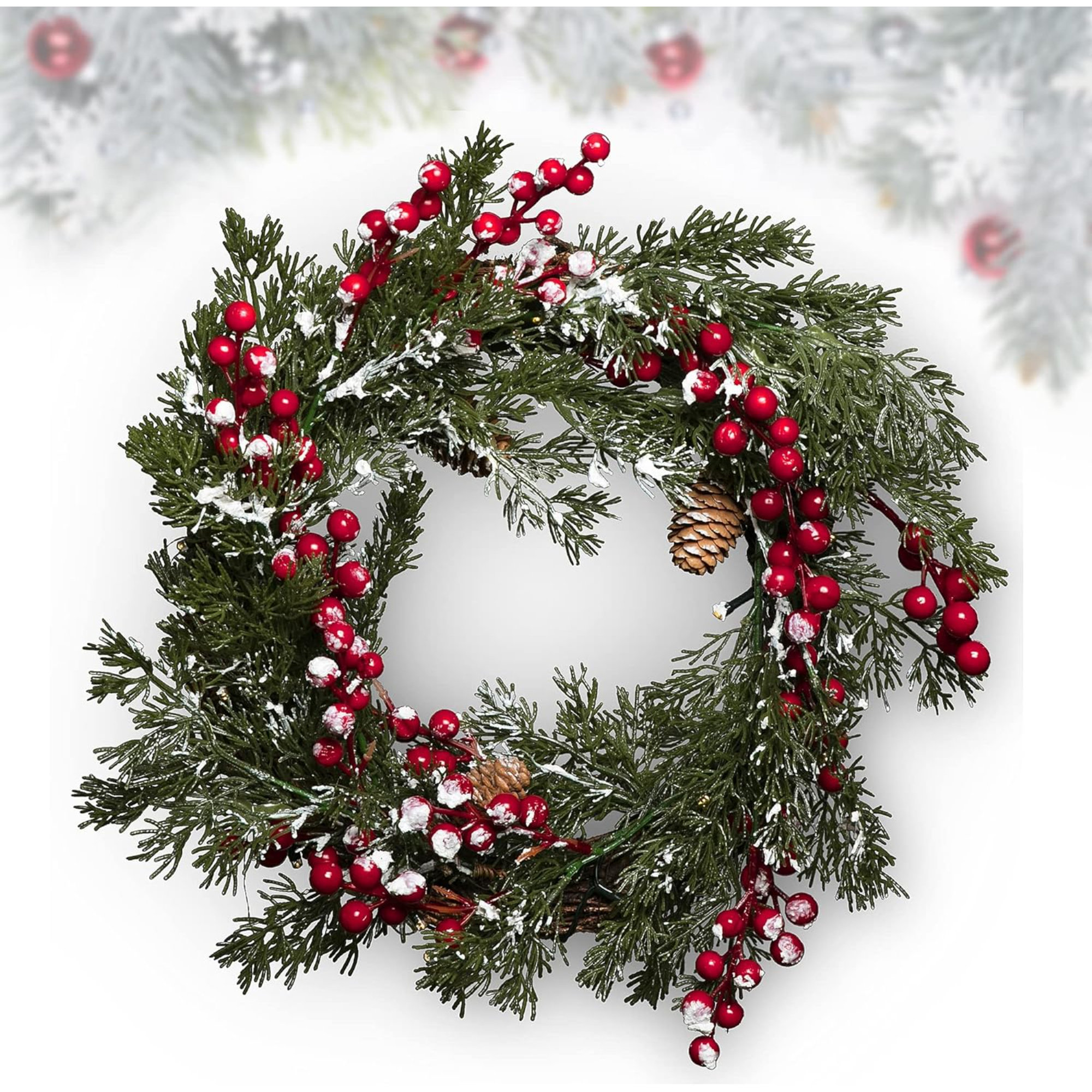 The Holiday Aisle® Christmas Wreath 16 Inches, Christmas Front Door ...
