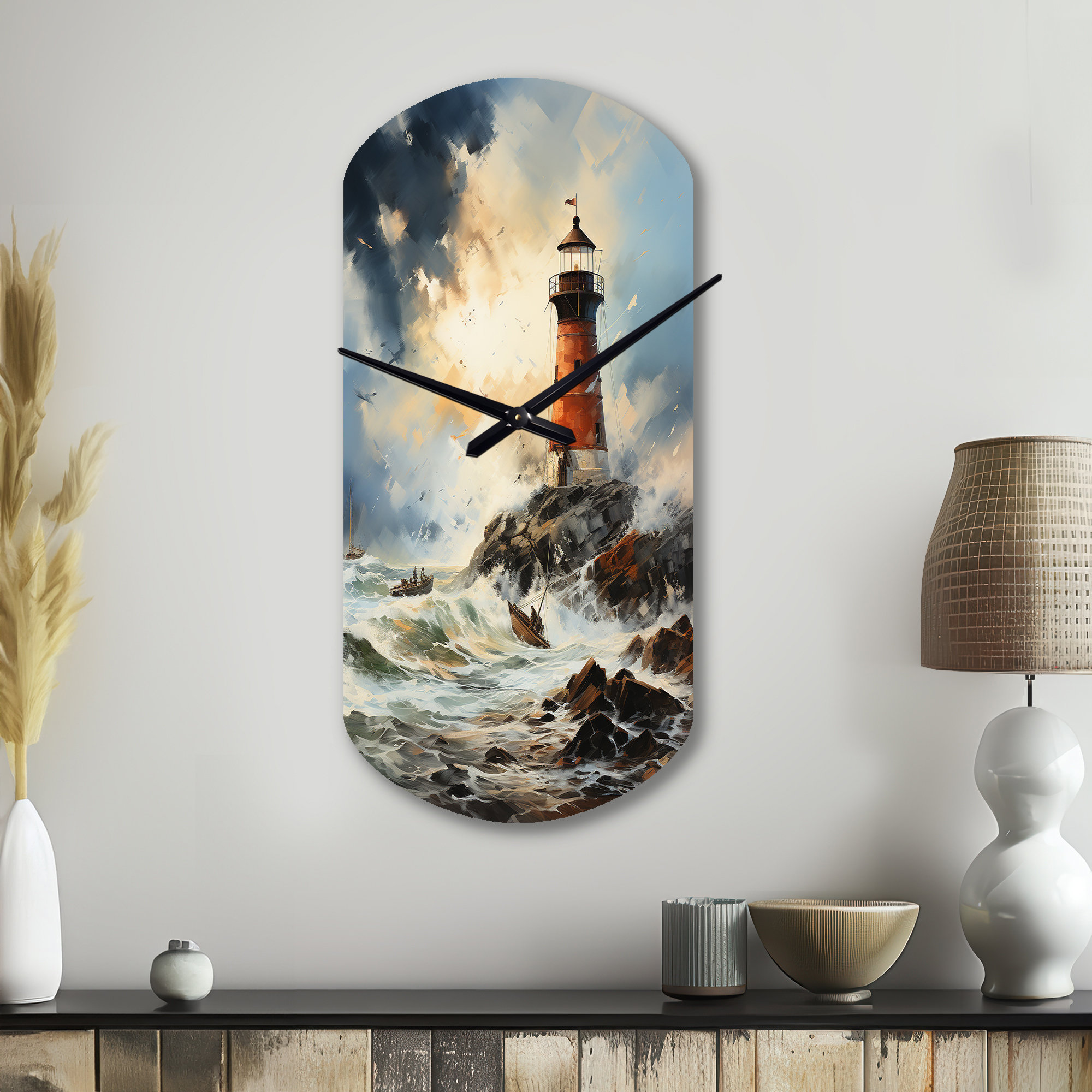Design Art Vintage Lighthouses Guiding Light I - Lighthouse Cylinder ...