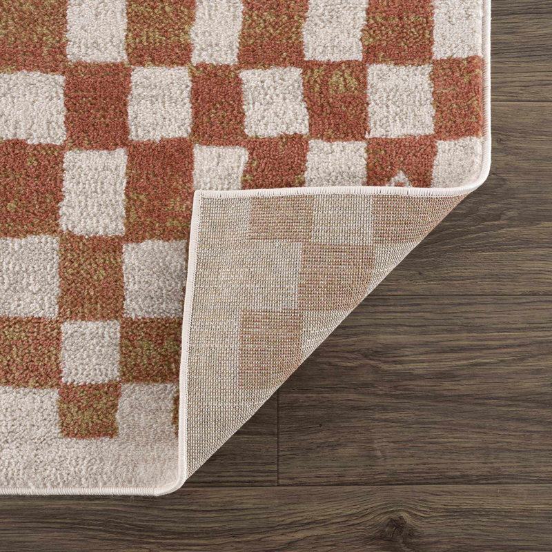 Bungalow Rose Briawood Checkered Beige Area Rug & Reviews | Wayfair