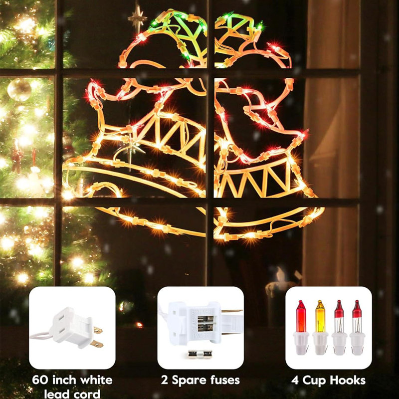 The Holiday Aisle® 4 Pack Christmas Window Silhouette Lights ...