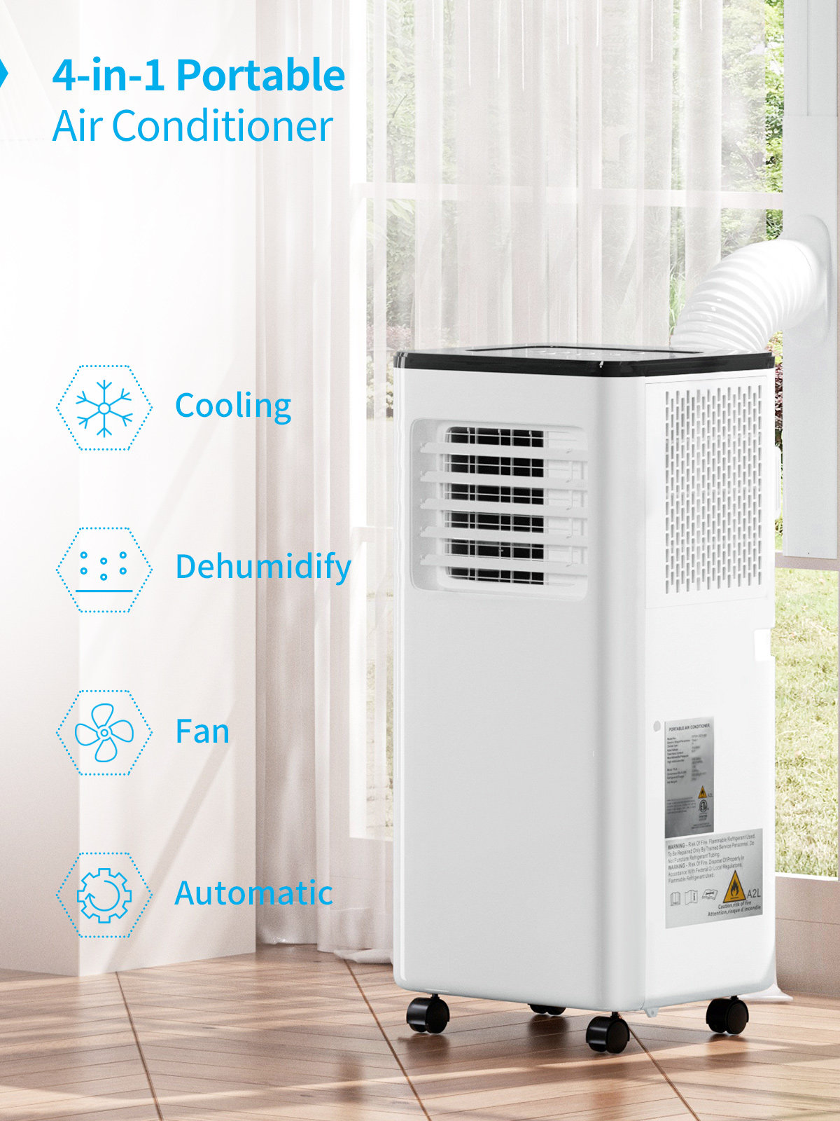 TABU 10,000 BTU Portable Window Air Conditioner,4-in-1 Air Cooler With ...