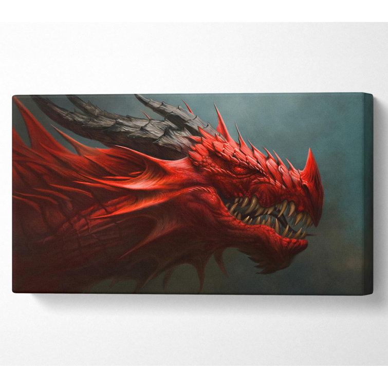 Brayden Studio Azpeitia Red Nasty Dragon - Wrapped Canvas Art Prints ...