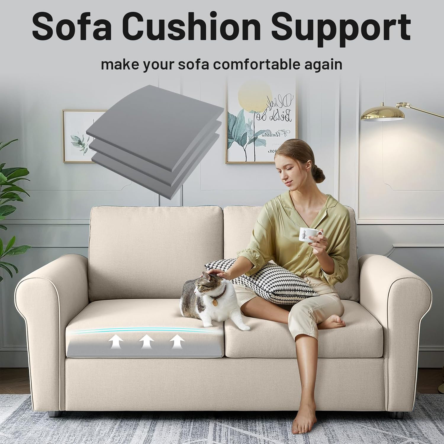 Ebern Designs Couch Cushion Supports For Sagging Cushions - Sofa ...