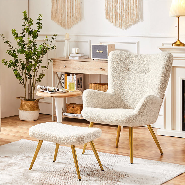 Yaheetech Upholstered Accent Chair with Footstool & Reviews | Wayfair.co.uk