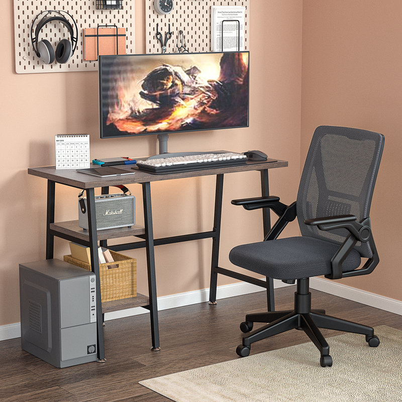 17 Stories Shallcross Home Office Desk & Chair Set Computer Desk and ...