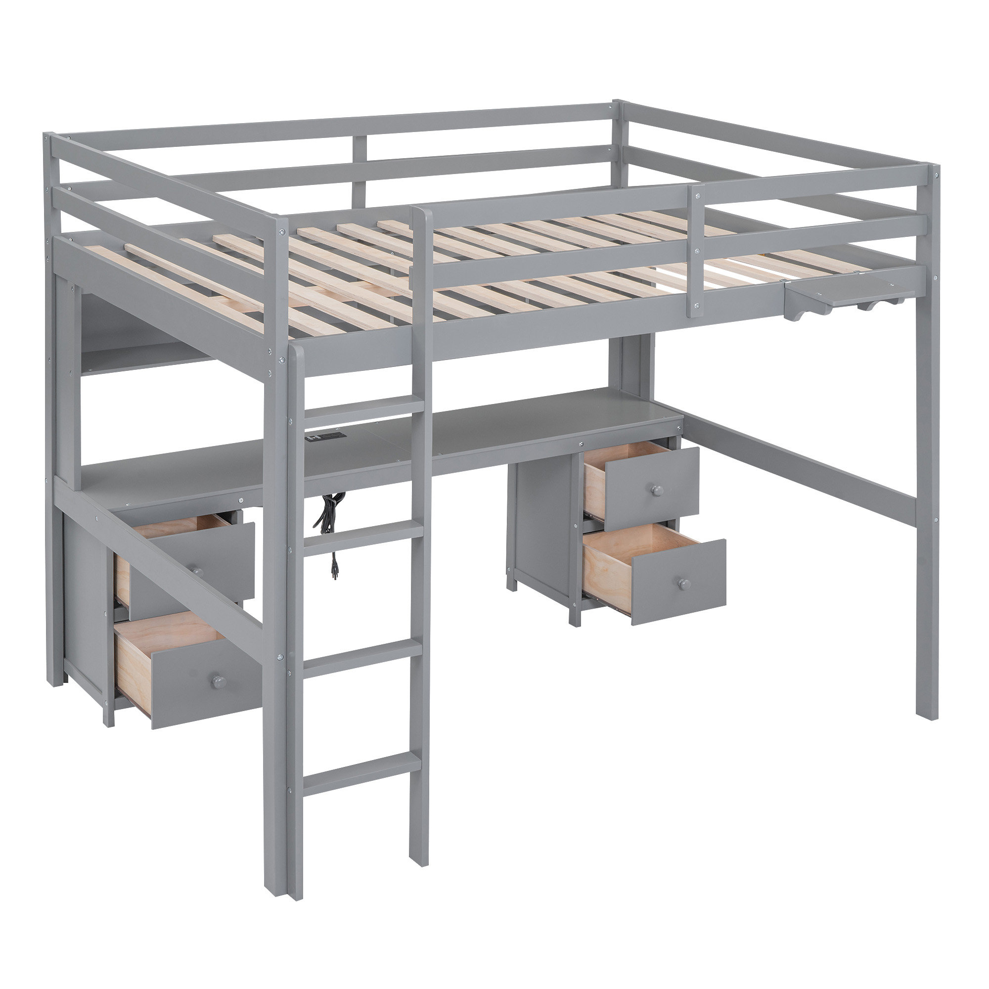 Red Barrel Studio® Loft Bed With Desk | Wayfair