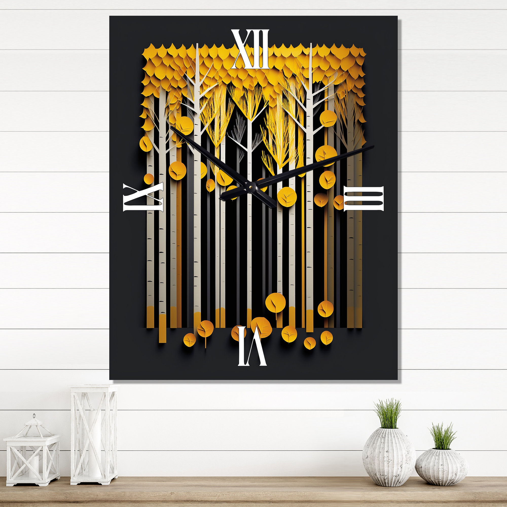 Ivy Bronx Abstract Yellow Forest Quill Minimalism I - Landscape Trees ...