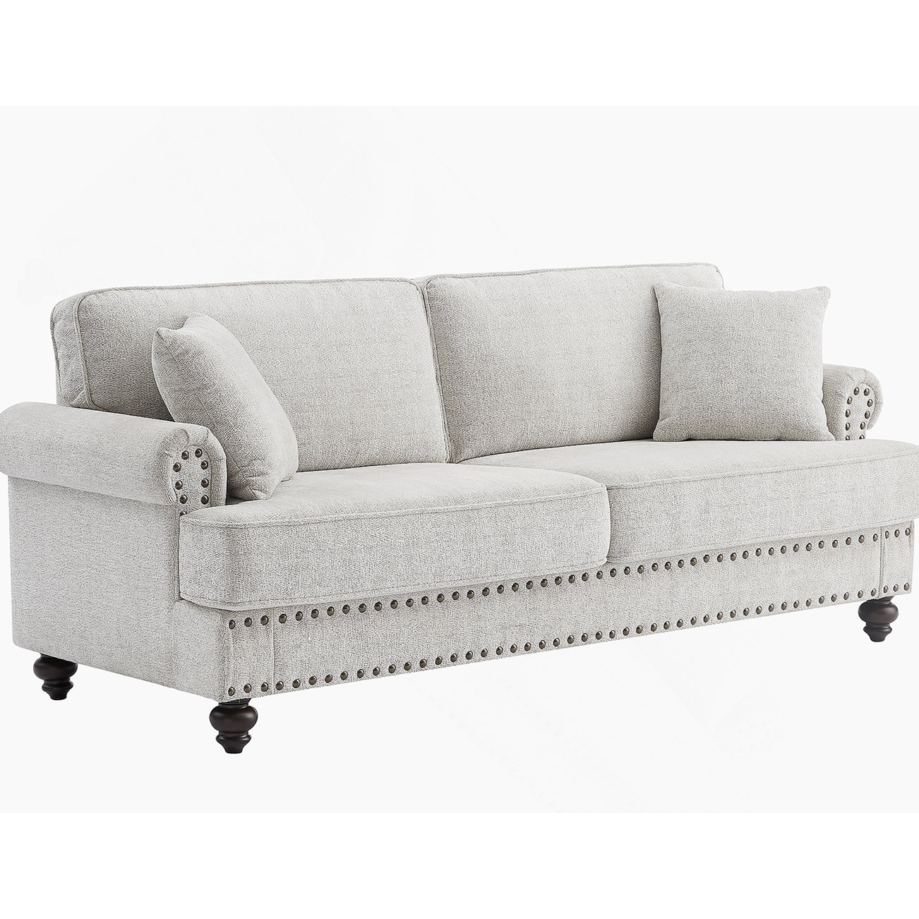Charlton Home® Upholstered Sofas 2 Seater Couches with Nails and Armrests | Wayfair