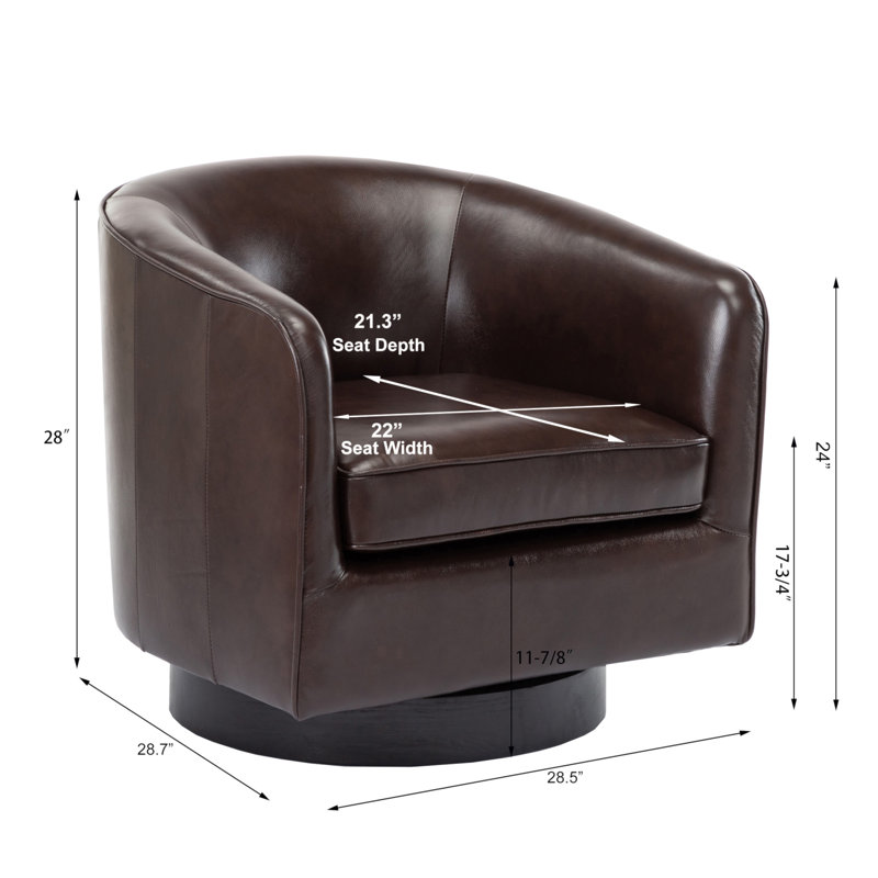 HLILish Top Grain Leather Swivel Chair | Wayfair