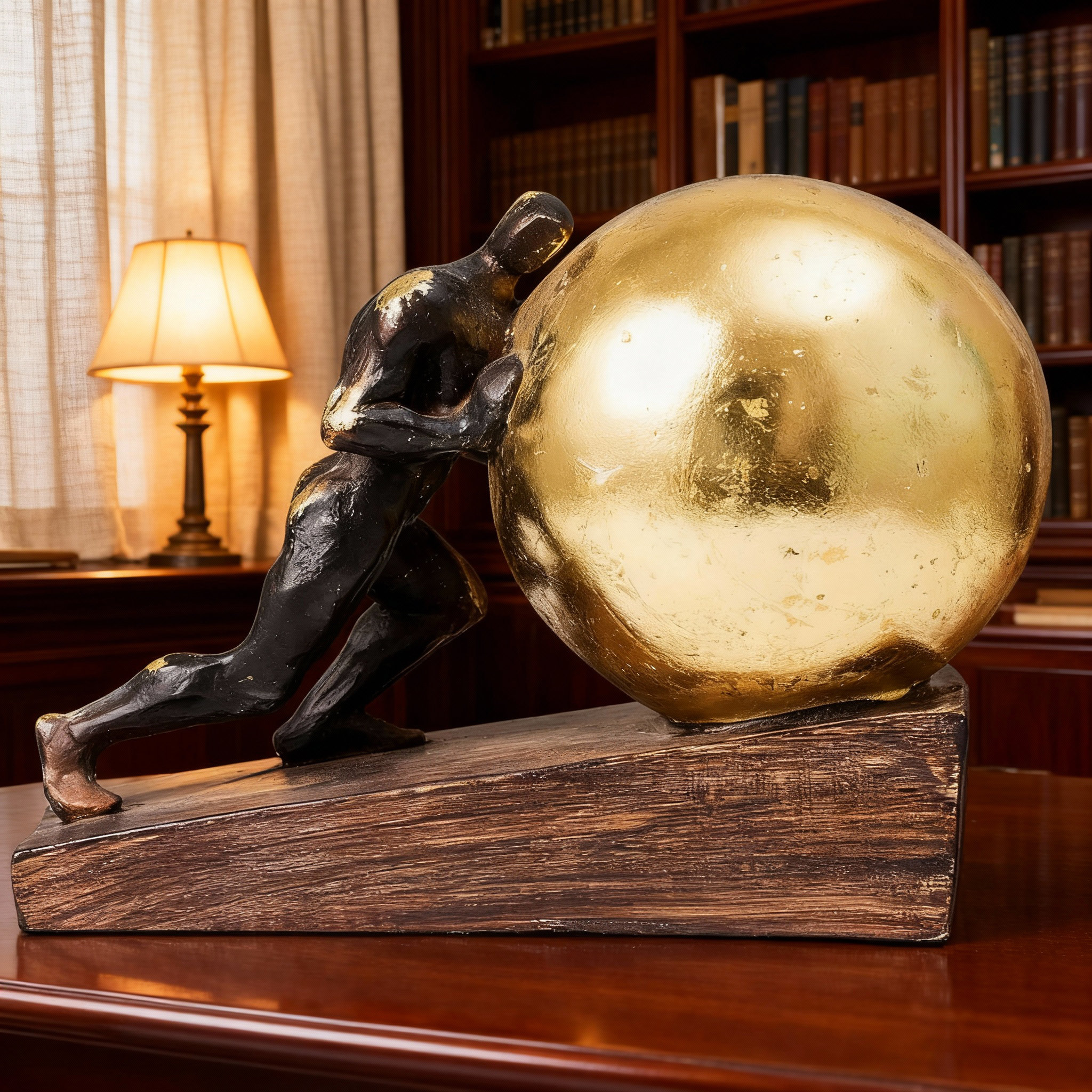 Ivy Bronx Handmade Resin Sisyphus Sculpture & Struggler Statue For ...