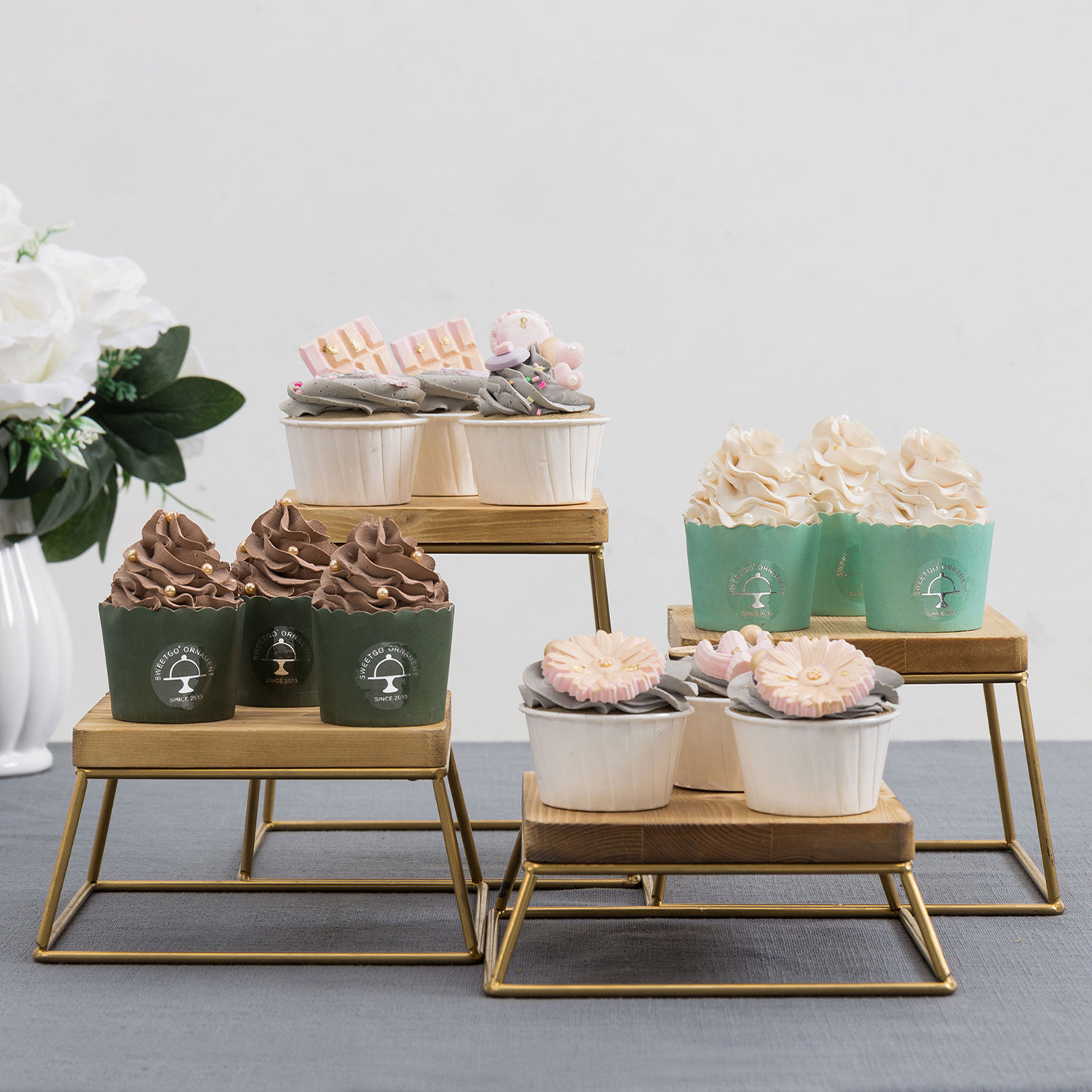 MyGift Wood Cupcake Display Riser & Stand Buffet Accessory | Wayfair