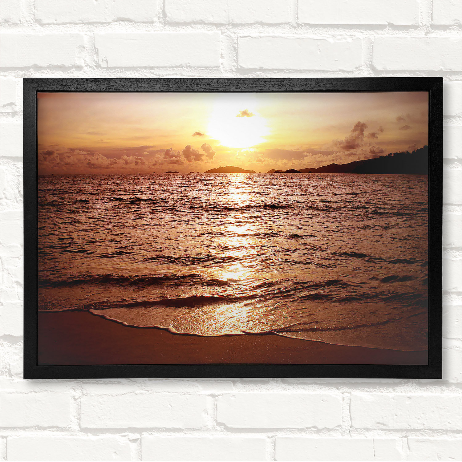 House of Hampton Sunset Beach Sparkle Framed Print | Wayfair.co.uk