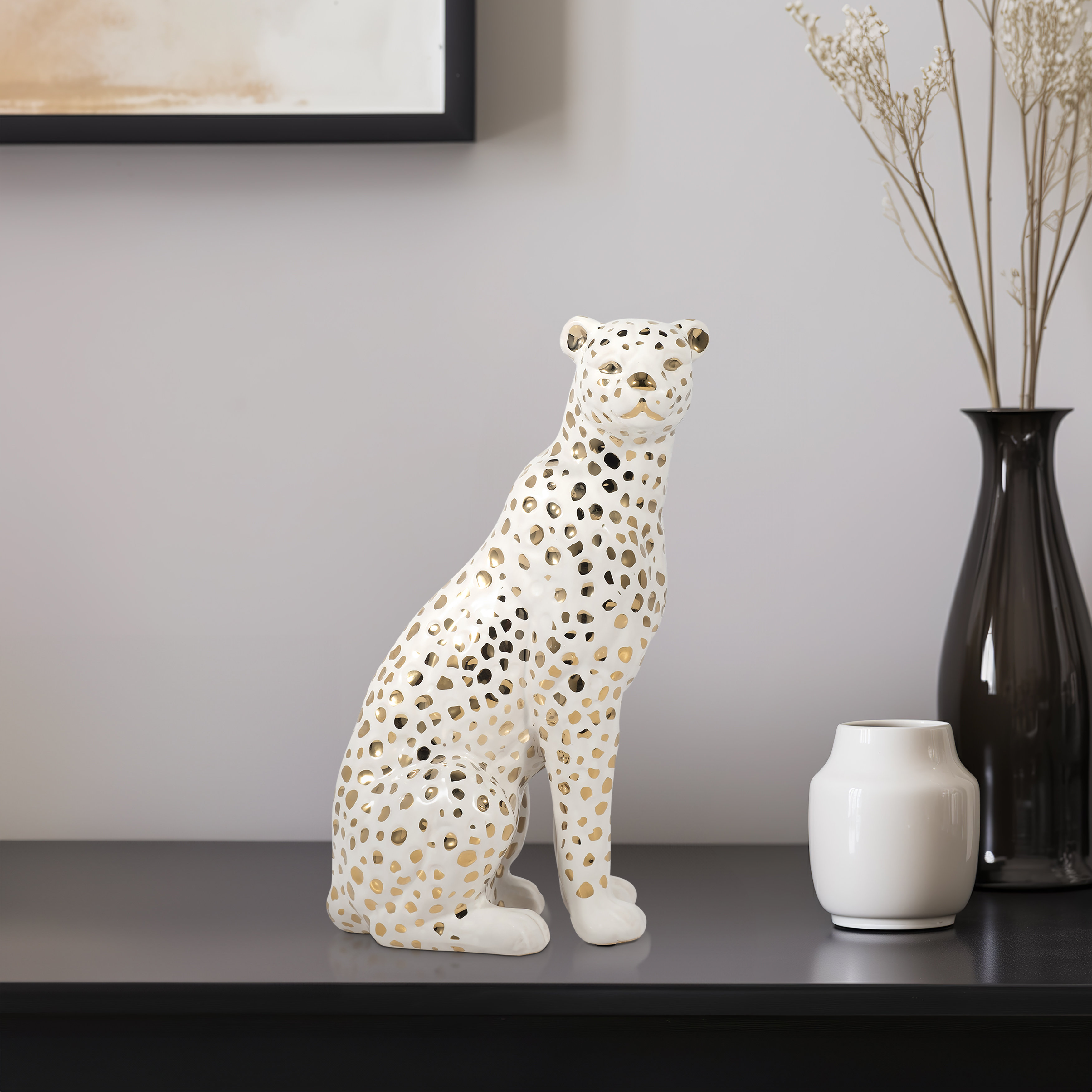 large leopard statue