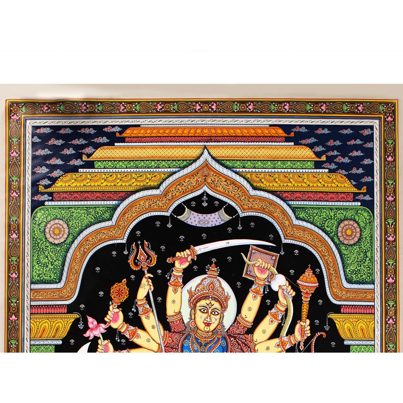Exotic India Goddess Durga Killing Demon Mahishasura | Patta Painting ...