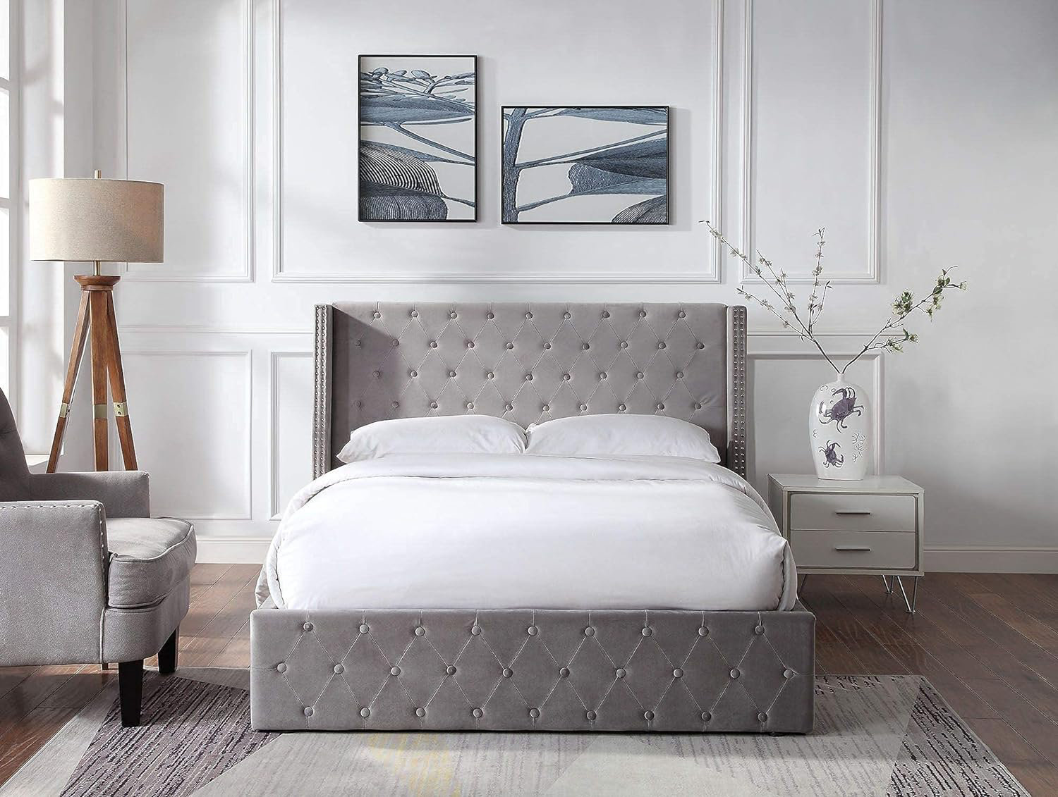 White Noise Adamine Upholstered Storage Bed with Mattress | Wayfair.co.uk