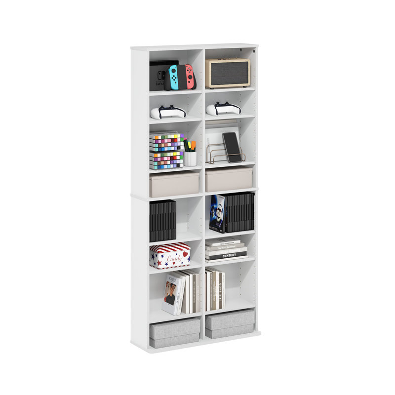 Ebern Designs 16-Shelf Multimedia Media Storage Tower Rack with ...