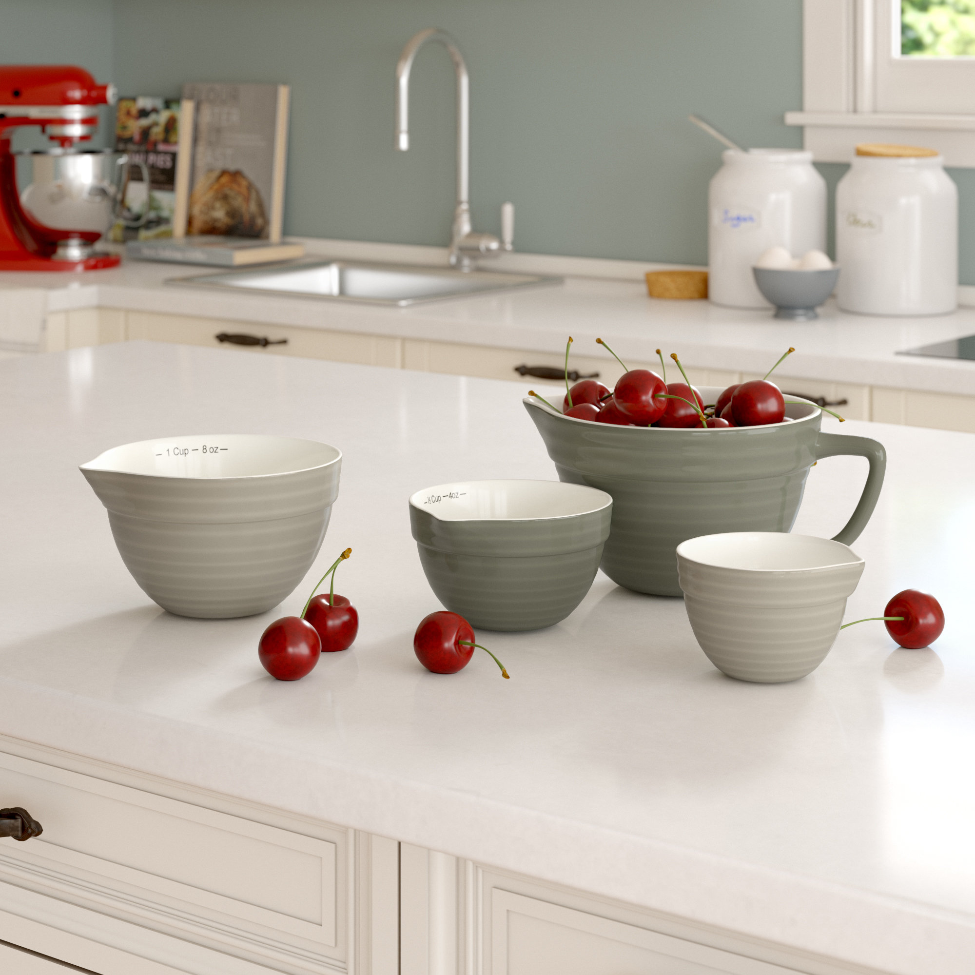 Gracie Oaks Alesja 4-Piece Ceramic Measuring Cup Set & Reviews | Wayfair