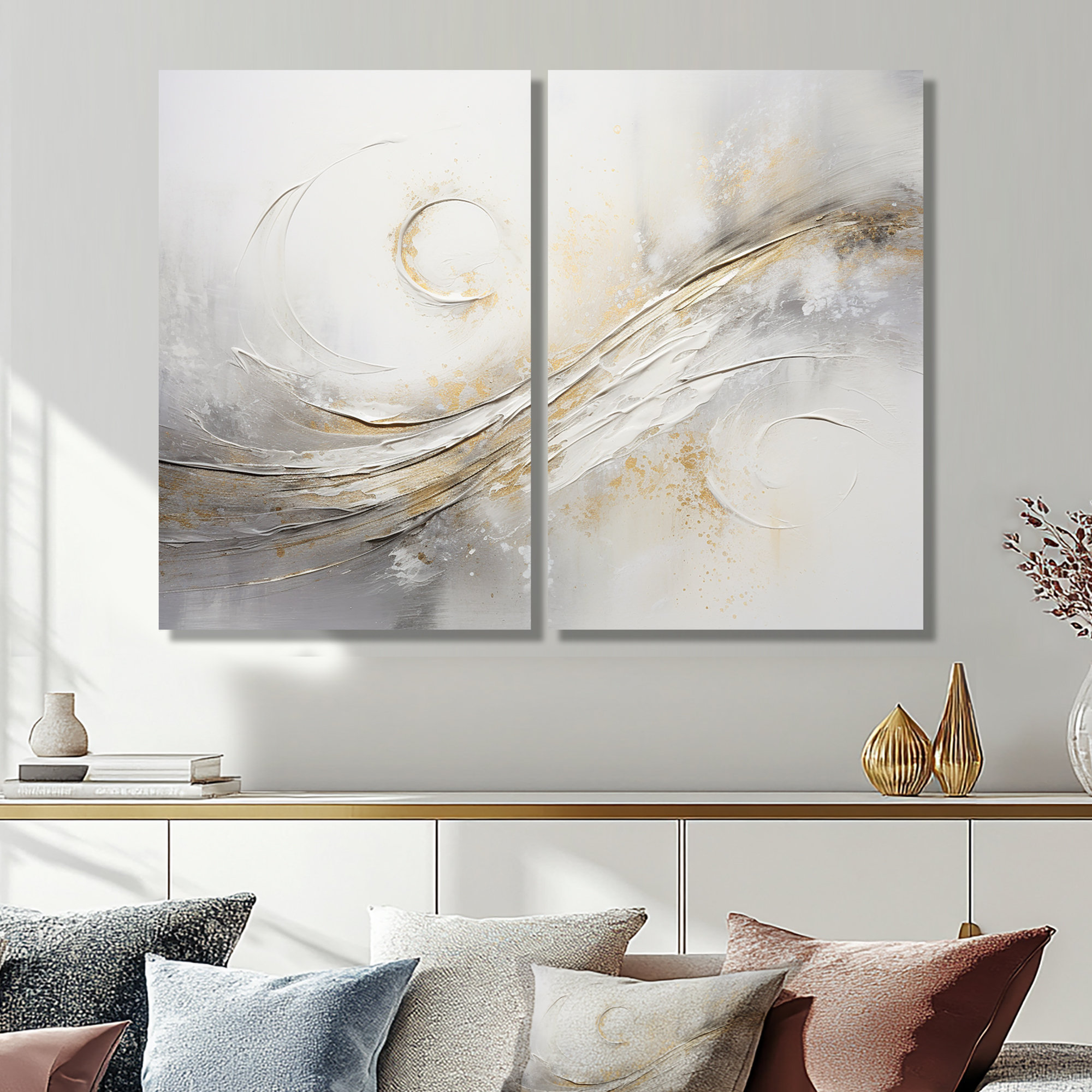 House of Hampton® Abstract Music Note Silver Grace - Silver Traditional ...