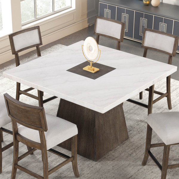 Lark Manor Aravale Counter Height Marble Dining Table - Wayfair Canada
