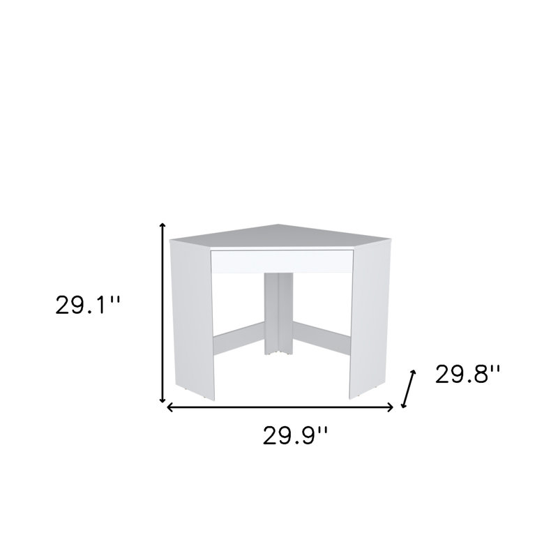 HomeRoots 30" White Wood Corner Computer Desk | Wayfair