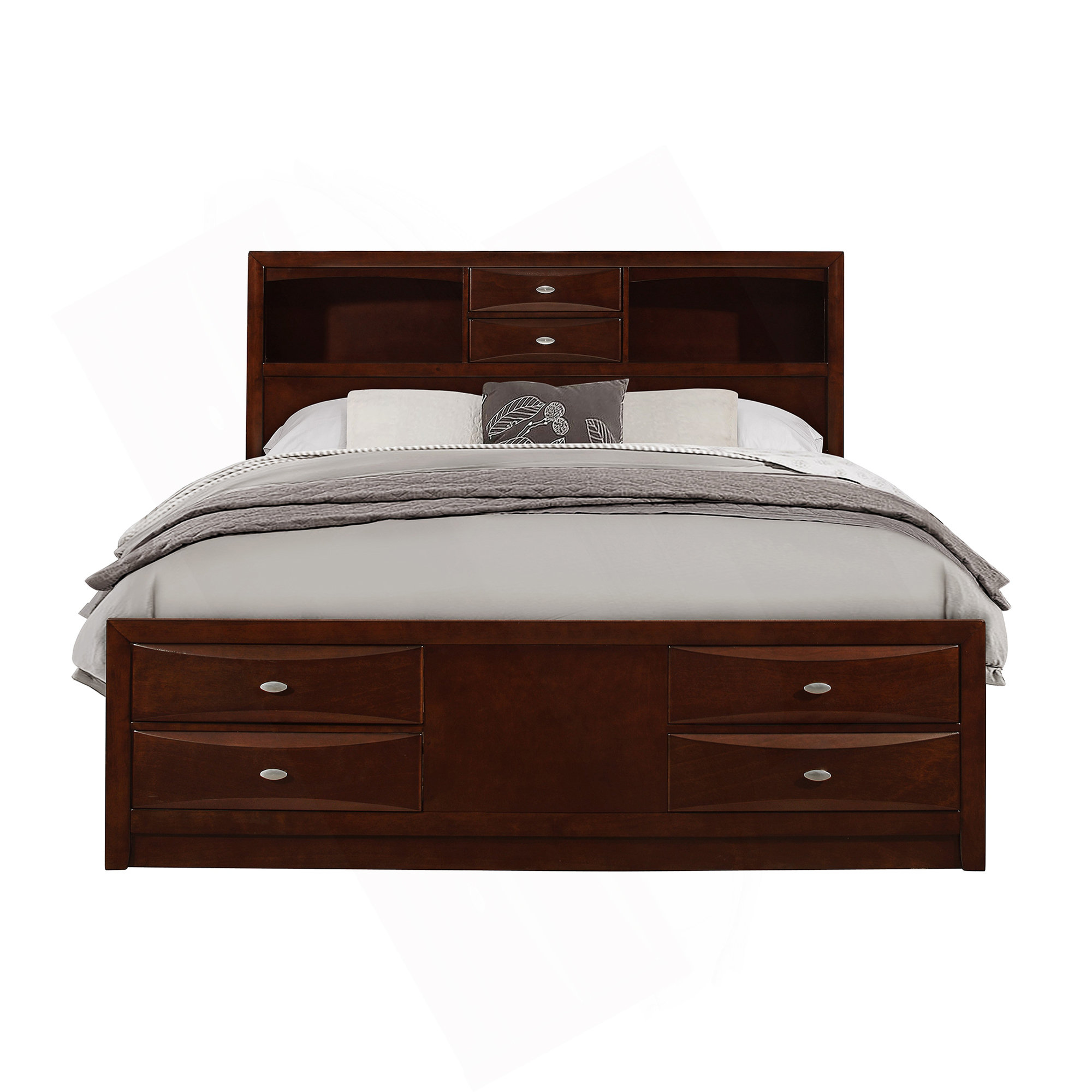 Red Barrel Studio® Luxurious Merlot Queen Bed With Innovative Storage ...