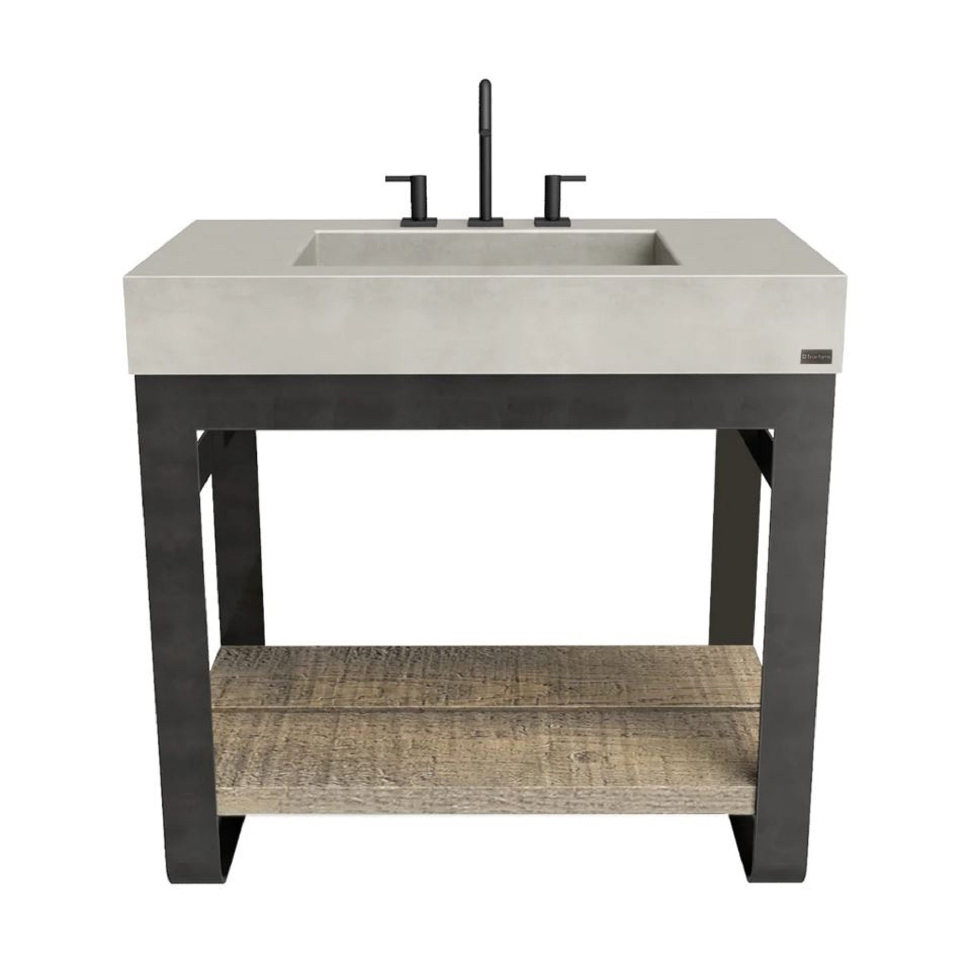 Trueform Concrete Outland 36 Inch Steel Vanity Base with Modern Half ...