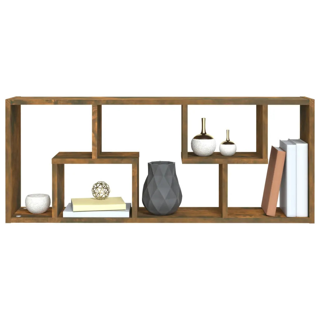 vidaXL Wall Shelf Wall-Mounted Display Storage Shelf Rack Engineered ...