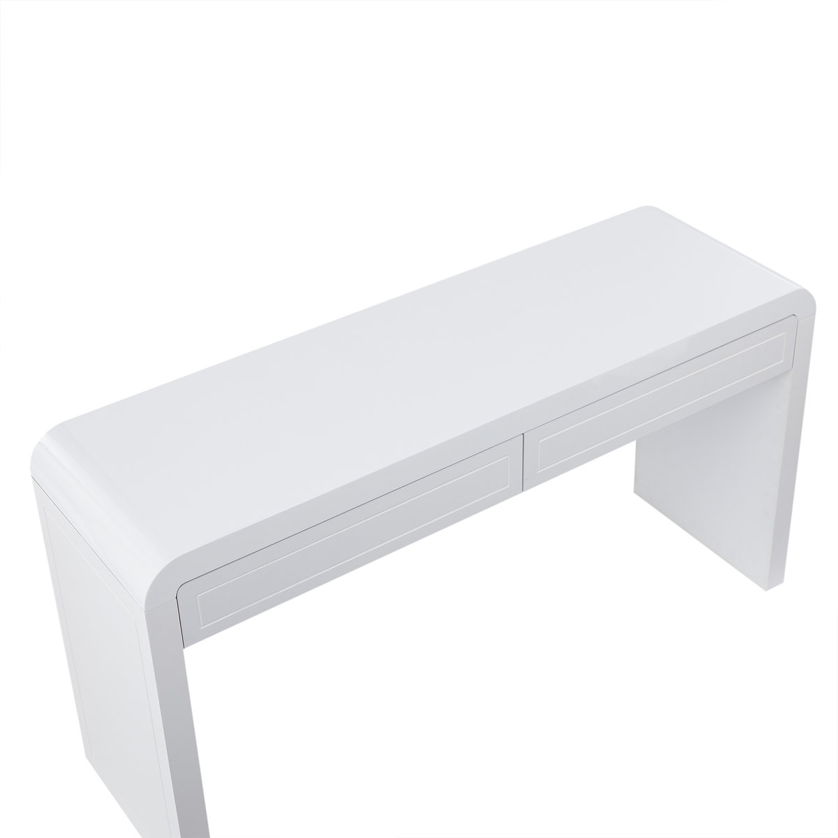 NFusion Caro Modern MDF Console Table With Curved Corners And 2 Drawers ...