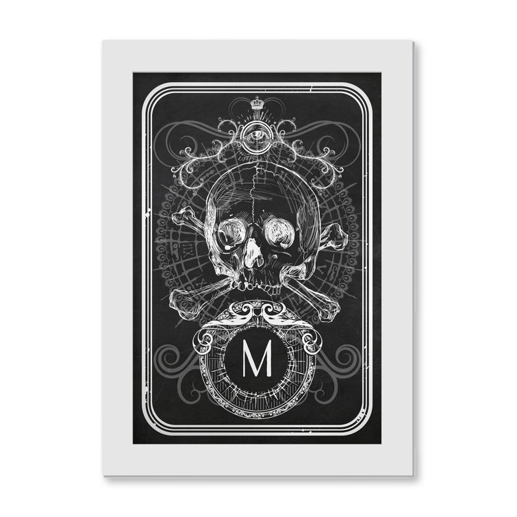 The Holiday Aisle® Skull Monogram Framed On Canvas Print | Wayfair