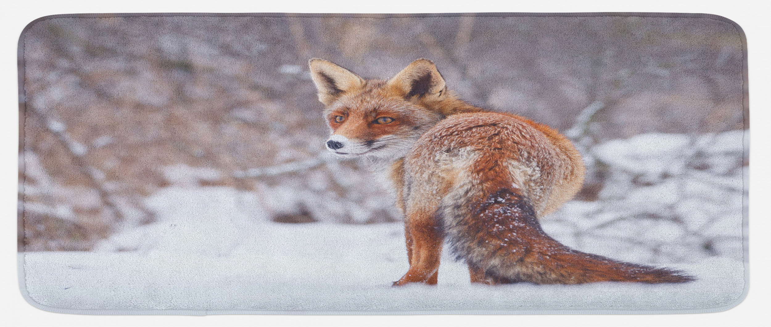 East Urban Home Countryside Snow Landscape Furry Wild Animal Hunting Vulpine Cold Winter Print ...