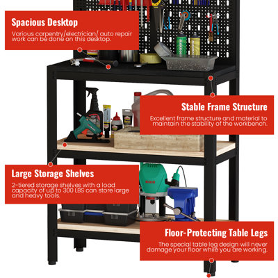 WFX Utility™ Crosslin 31.49 W Wood Top Workbench & Reviews | Wayfair