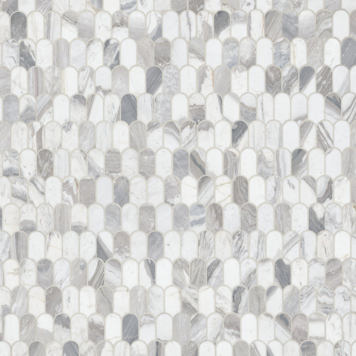 MSI Edessa Scallop 12" x 13" Polished Marble Mosaic Floor and Wall Tile ...