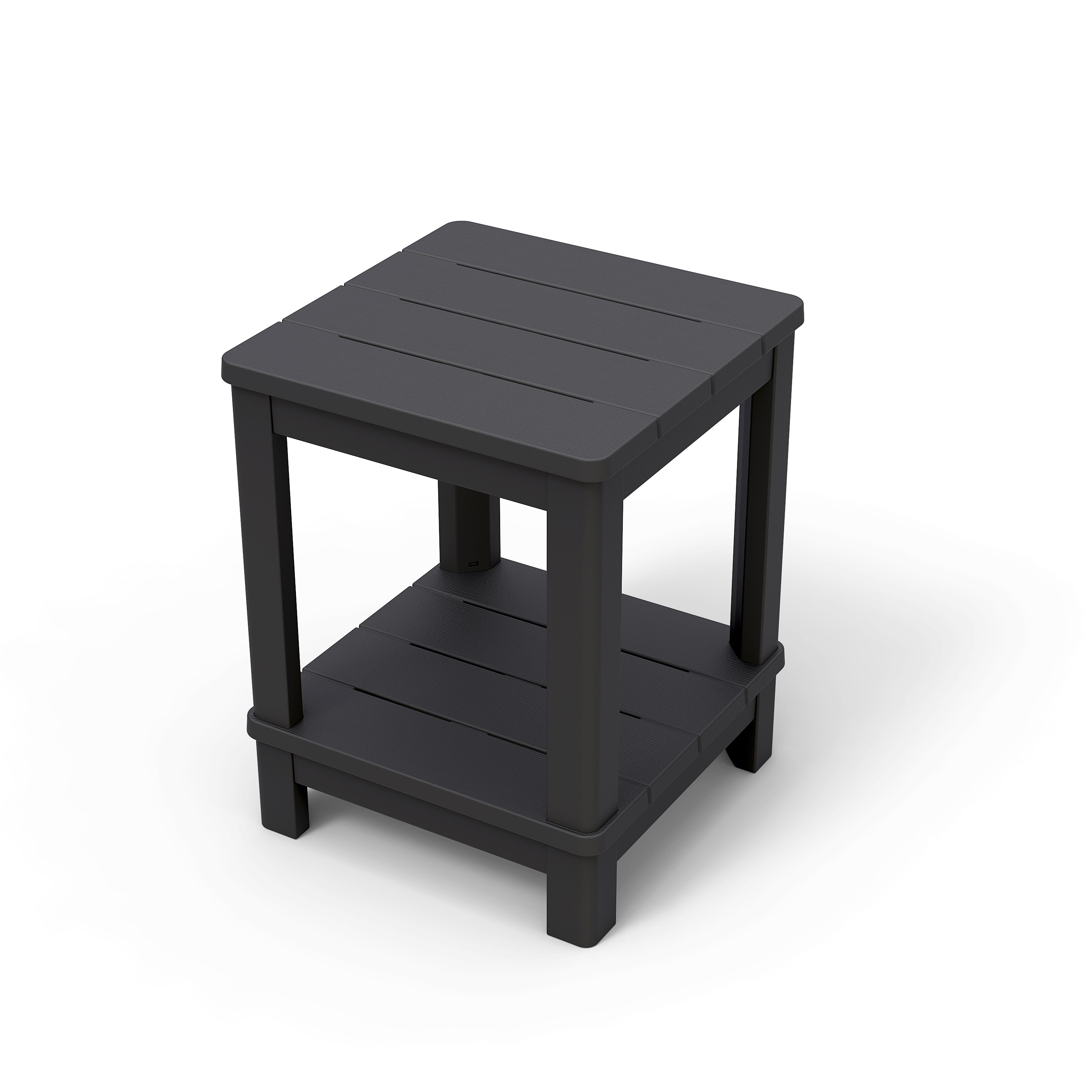 Keter Deluxe Outdoor Indoor Side Table Two Tiers and Easy Assembly ...