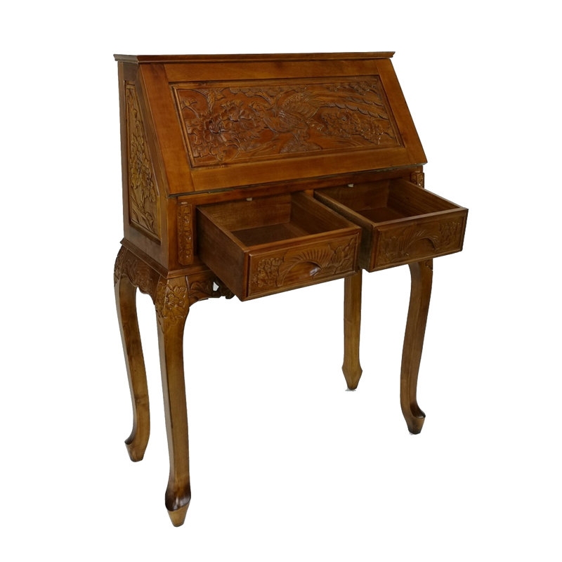 Bloomsbury Market Brackettville Secretary Desk with Hutch | Wayfair