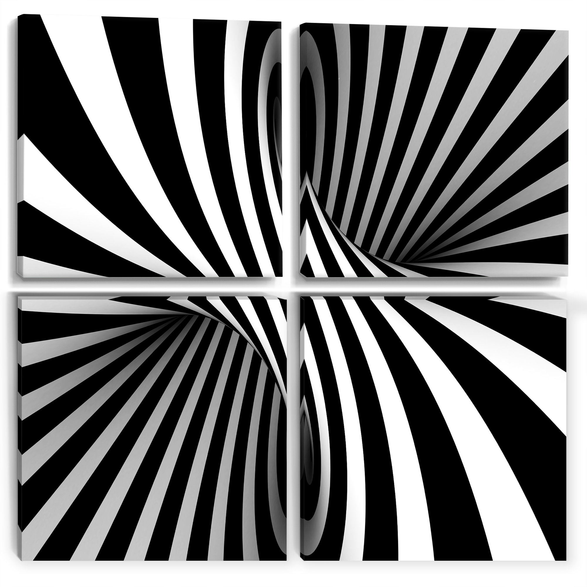 Orren Ellis Black And White Spiral - Abstract Canvas Wall Art Print 4 ...