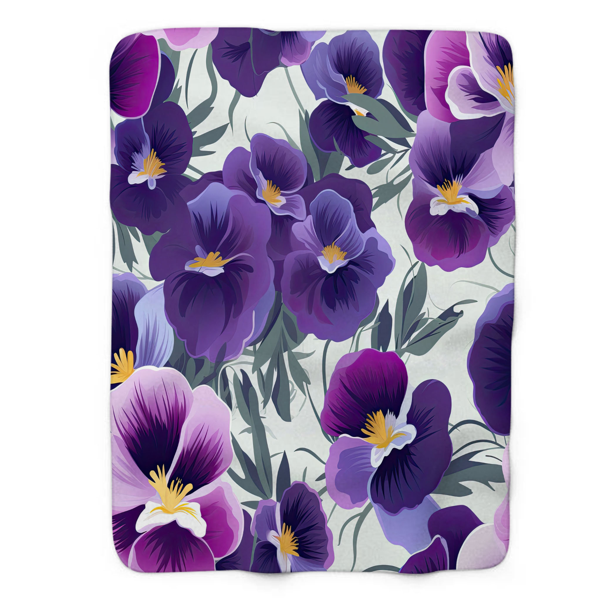 MentionedYou Pansy Paradise Patch - 1 Piece Premium Sherpa Blan Throw ...